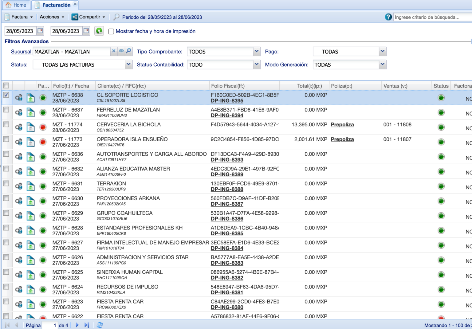 Facturación - Atica